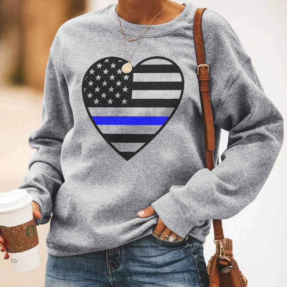 Thin Blue Line Heart Unisex Sweatshirt – Shop With Cre
